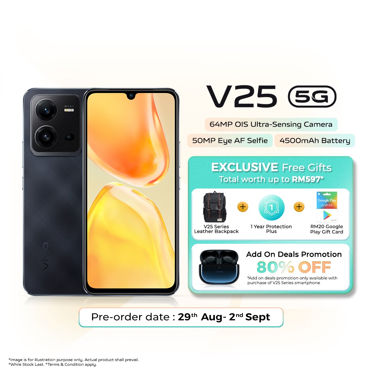 vivo v25 5G rm1.8k teardrop notched